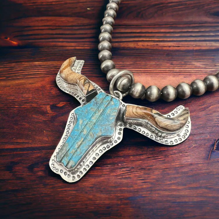 Western Statement Jewelry – Cowhide and Conchos