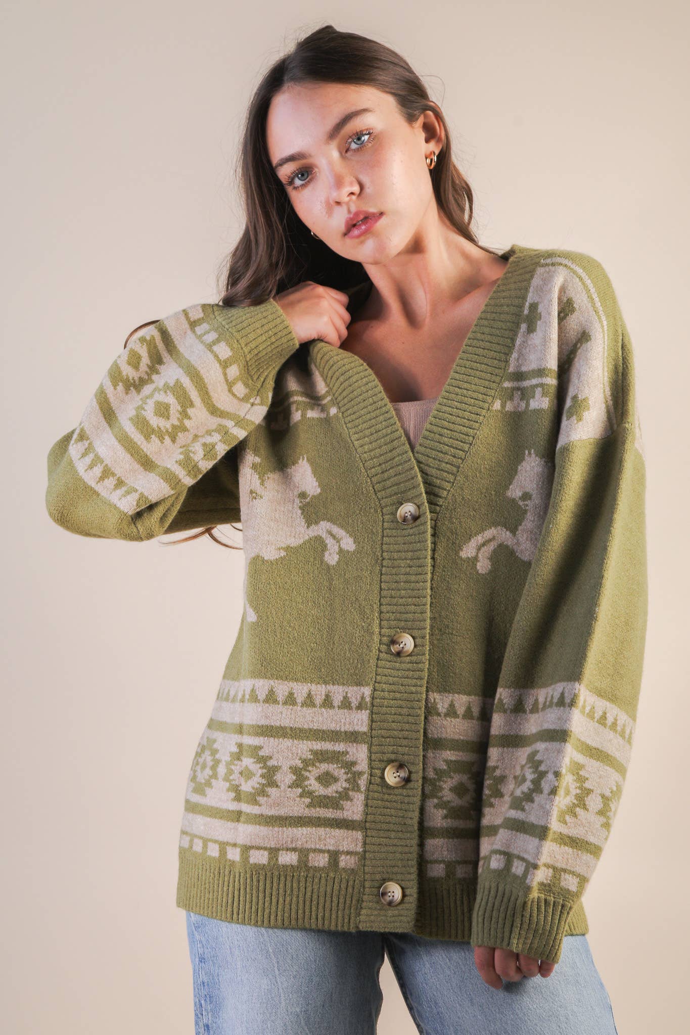 Desperado Western Cardigan – Cowhide and Conchos