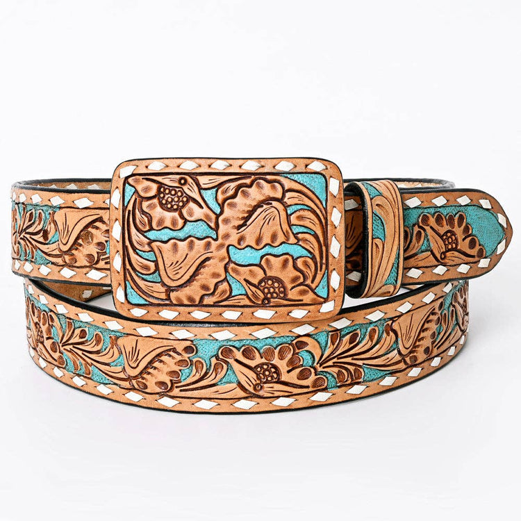 Hand Tooled Leather Belt - 32, 36, 40, and 44 inch sizes – Cowhide and ...