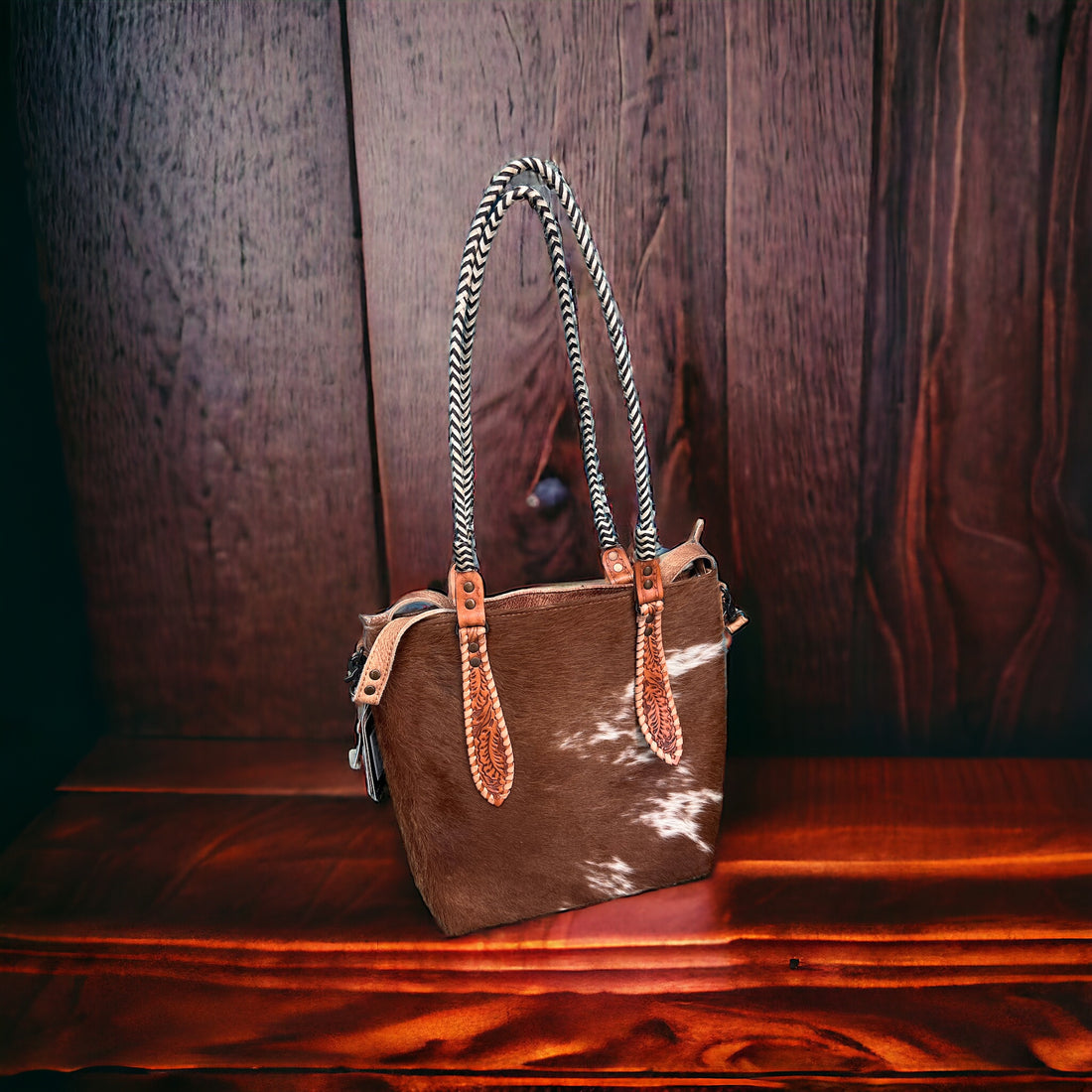 Western Bags & Purses – Cowhide and Conchos