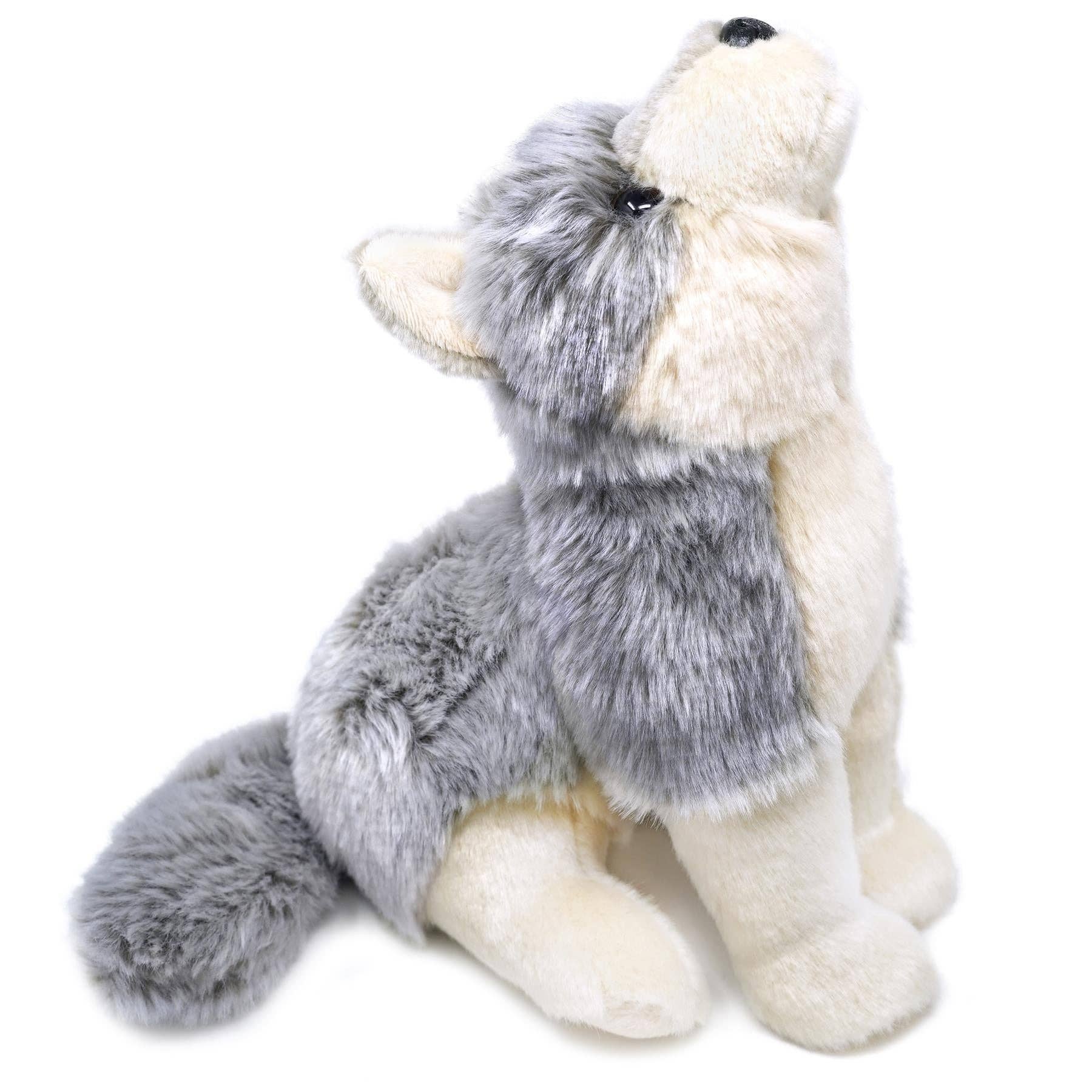 Wolcott the Wolf | 11 Inch Stuffed Animal Plush – Cowhide and Conchos